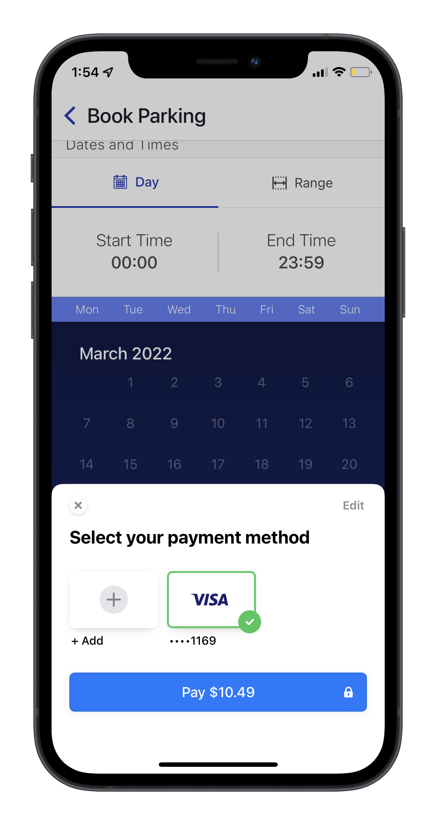 Making a booking – BaseUp Parking